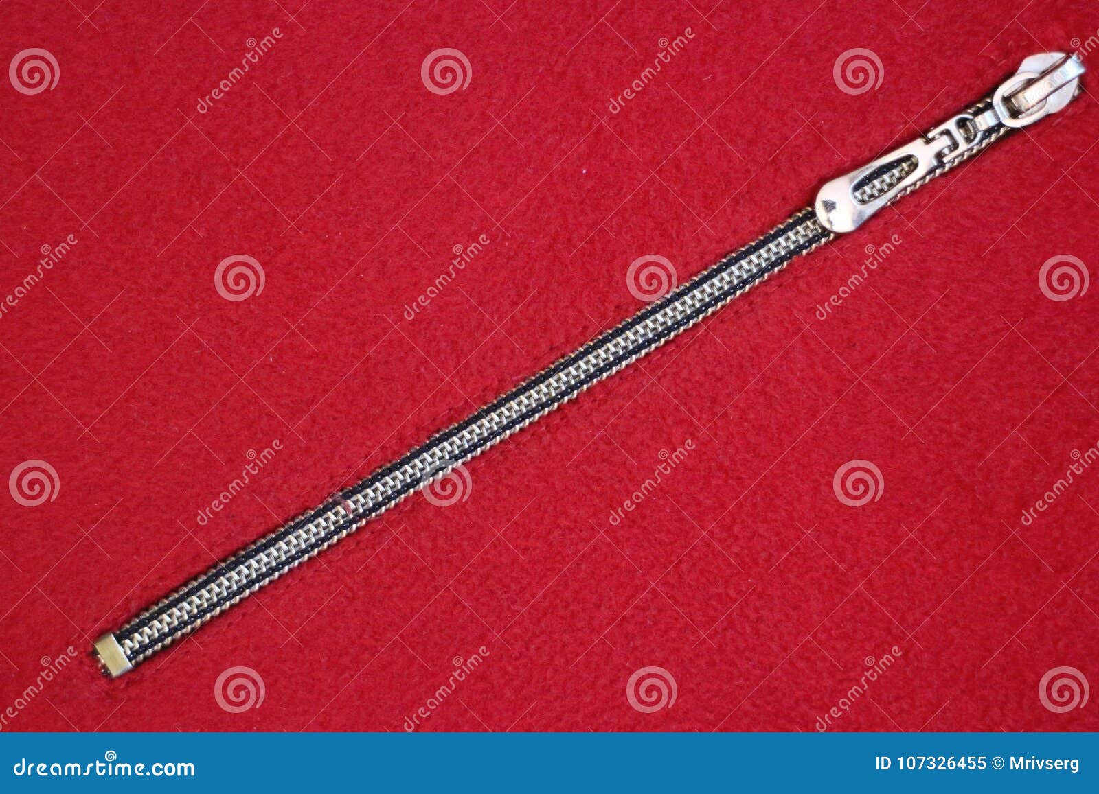 Diagonal Zipper Tightly Closed Binding Together Two Layers Of Red ...