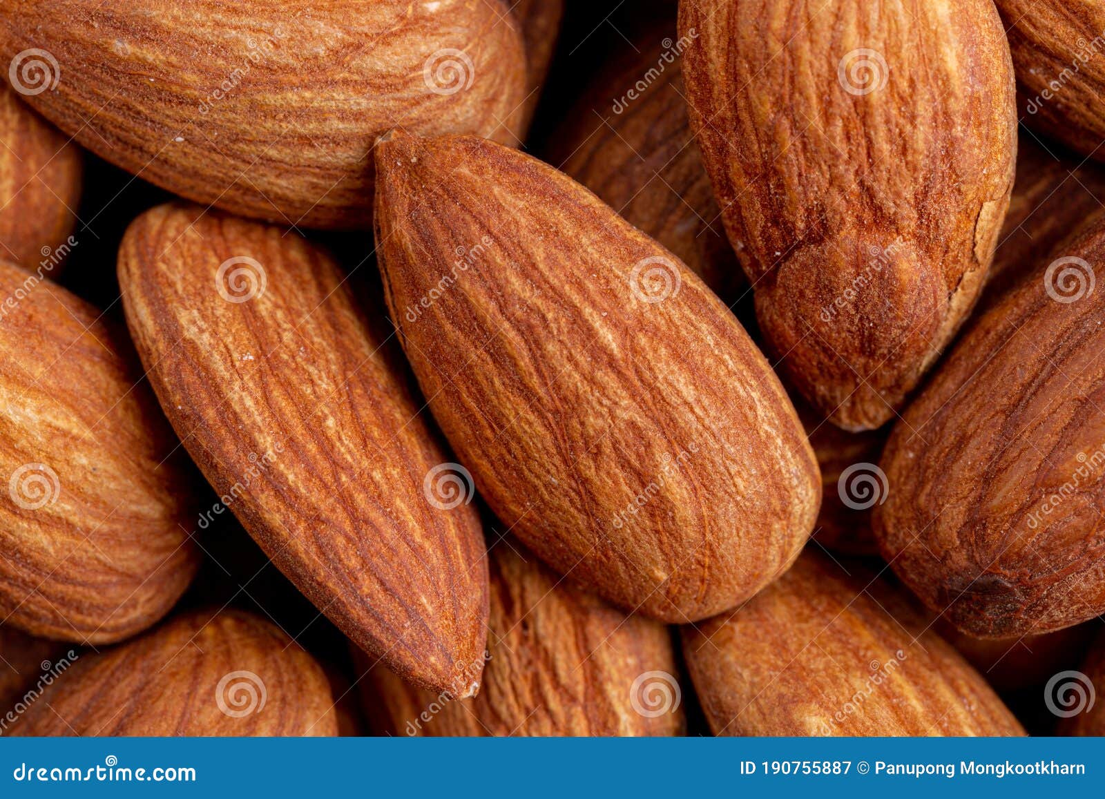 Closedup Almond Nut Top View for Background Stock Image - Image of food ...