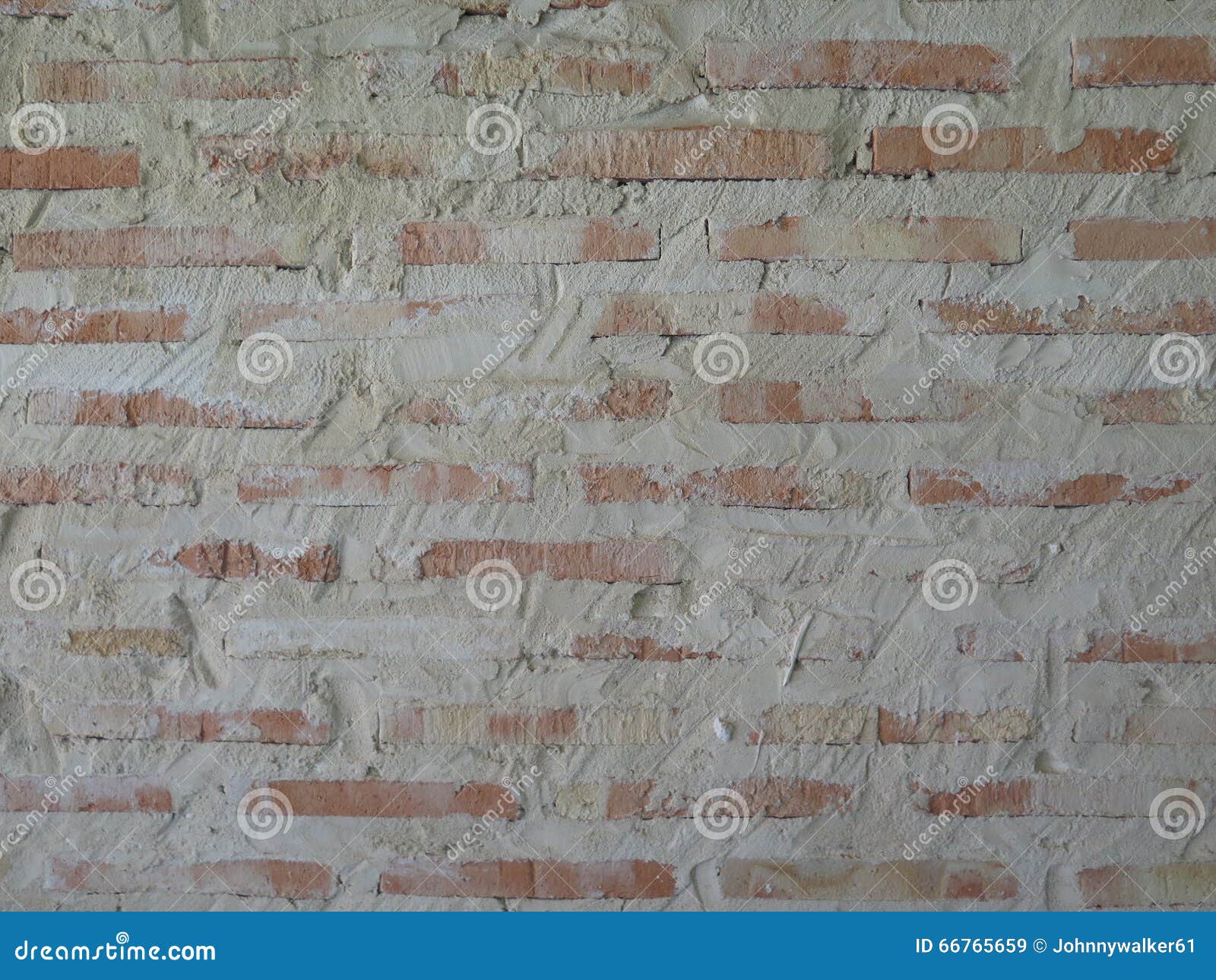 Closely Rendered Brick Wall Stock Image - Image of plaster, render ...