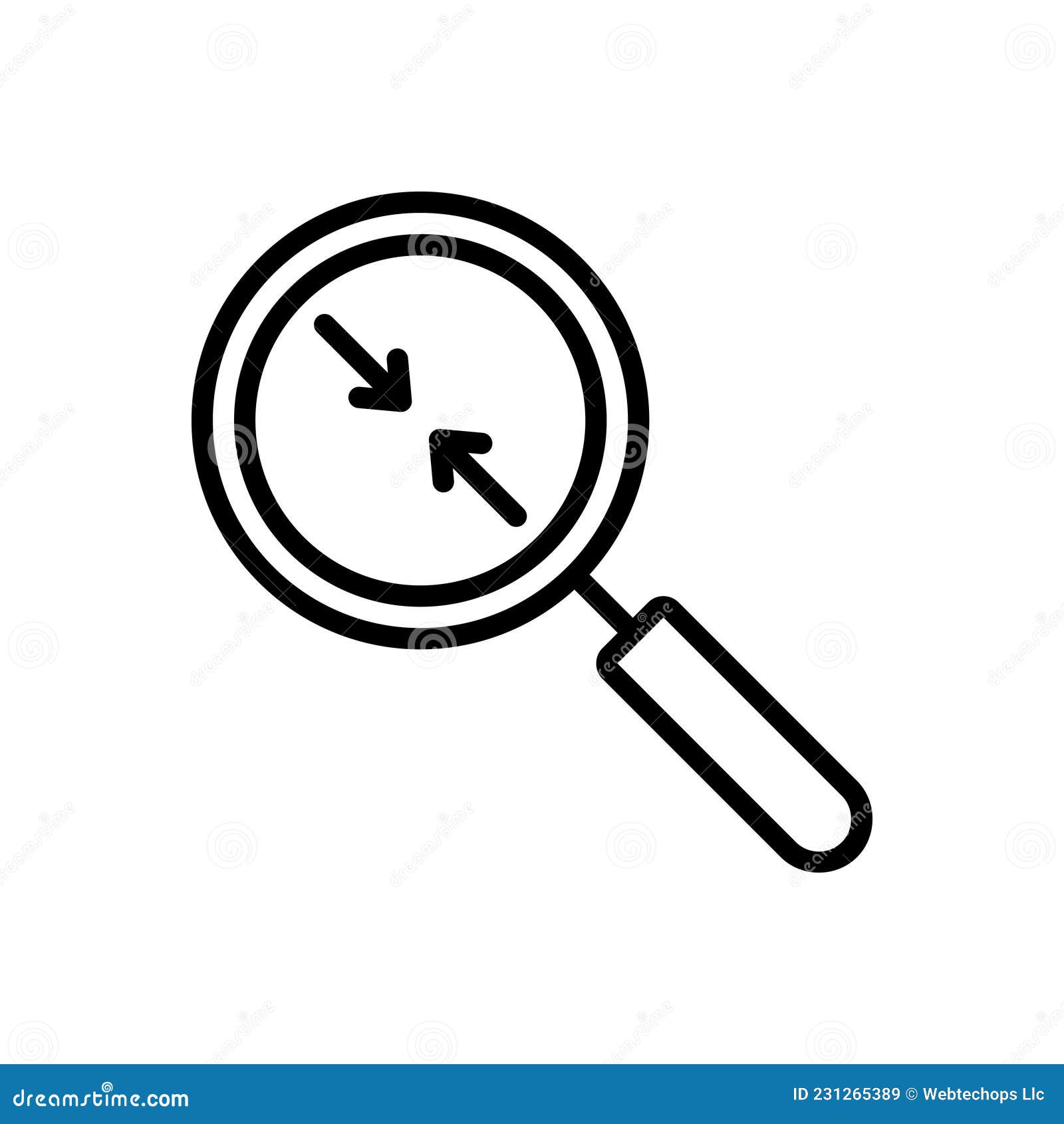 Black Line Icon for Closer, Near and Magnifier Stock Vector ...