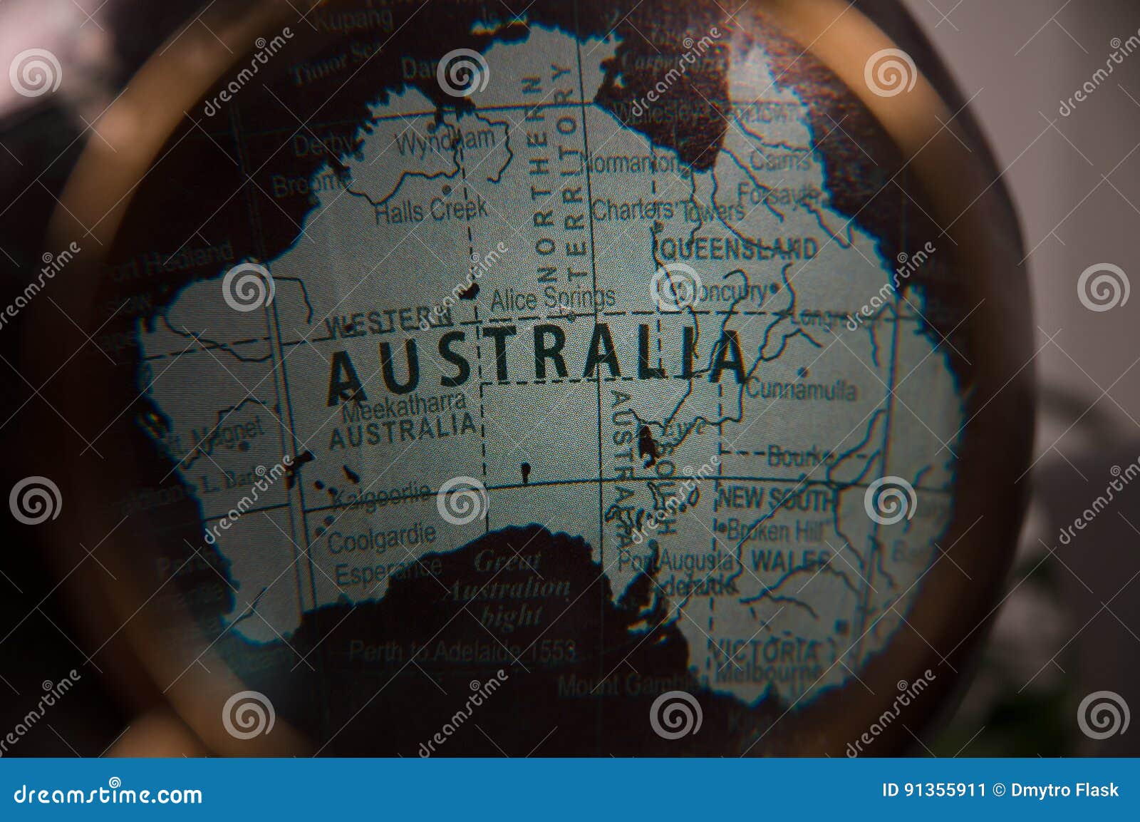 Closer Look on World Map Under Magnifying Glass Stock Image - Image of ...