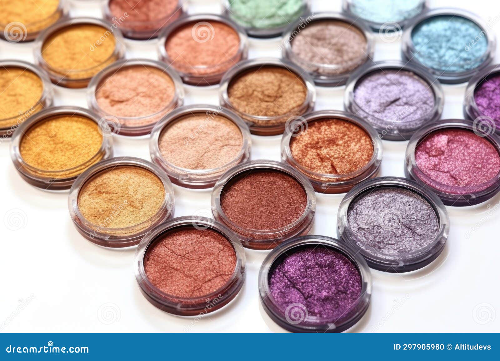 Empty Eyeshadow Containers, Brand Label Mockup, Cosmetic Containers On ...