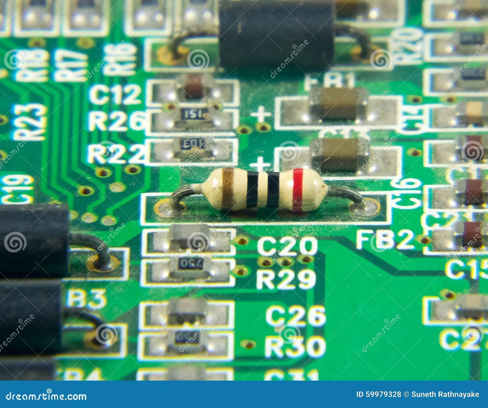 Closer View of Resister in Circuit Stock Photo - Image of wiring ...