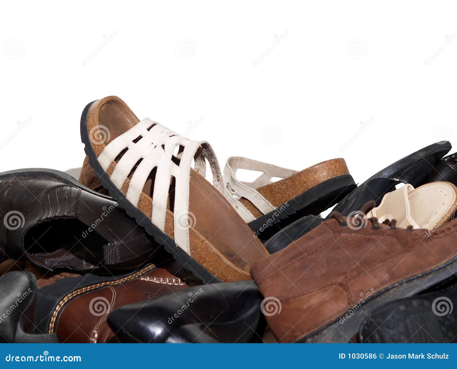 Closet full of shoes stock photo. Image of brown, sandal - 1030586