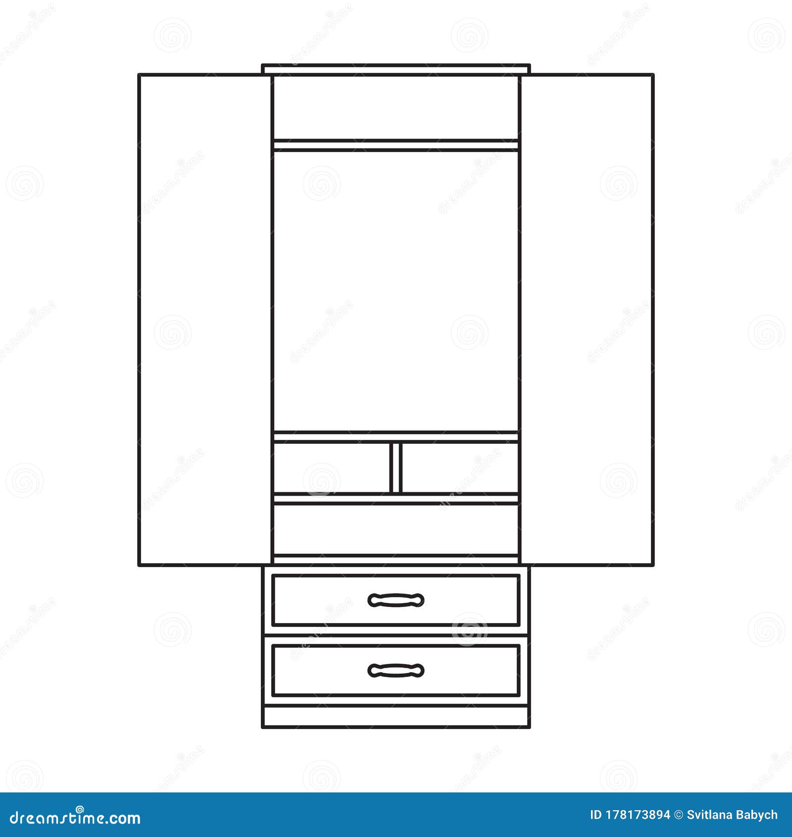 Closet Vector Icon.Outline Vector Icon Isolated on White Background ...