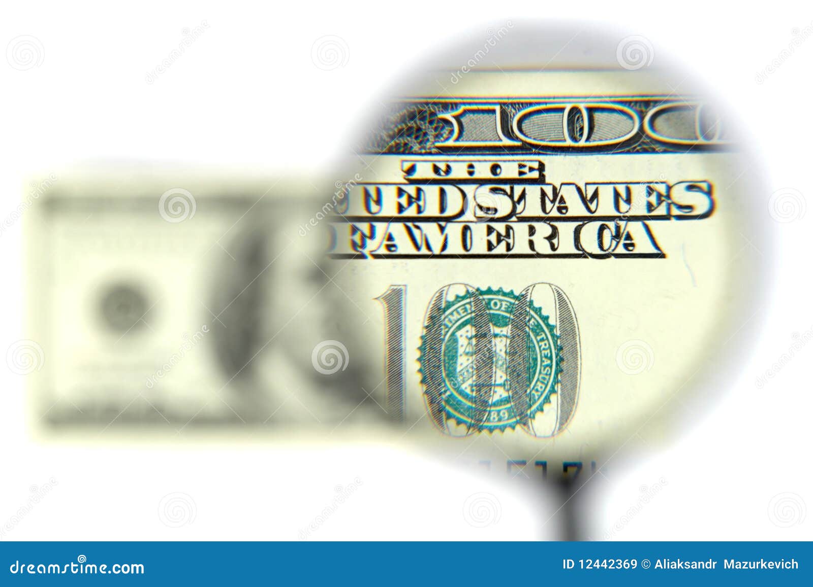 Closeup of $100 banknote stock image. Image of isolated - 12442369