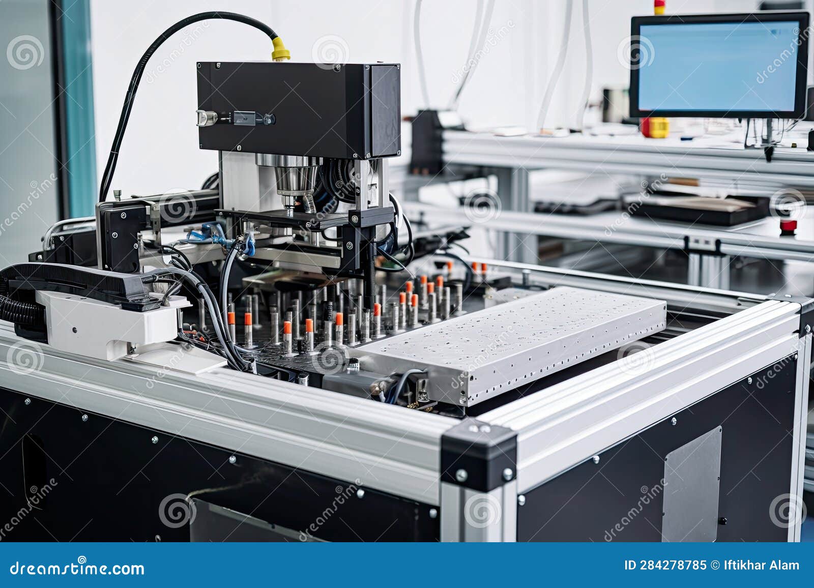 Closeup of a 3D Printer in a Modern Laboratory. a Small Computer ...