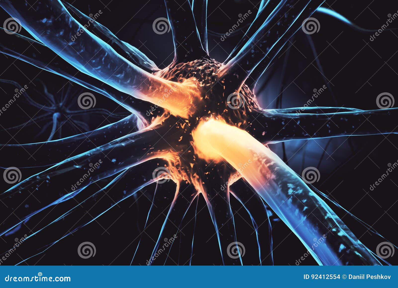 Closeup of abstract neuron stock illustration. Illustration of healthy ...
