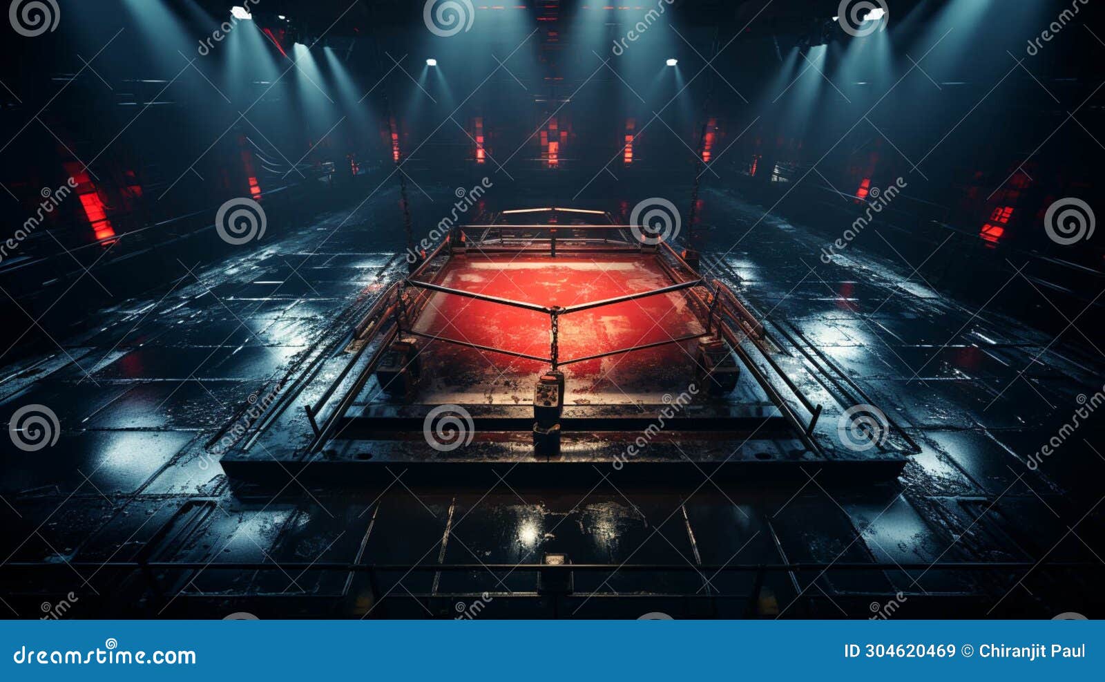 Closeup Aerial View of Boxing Ring Stock Image - Image of boxing, pole ...