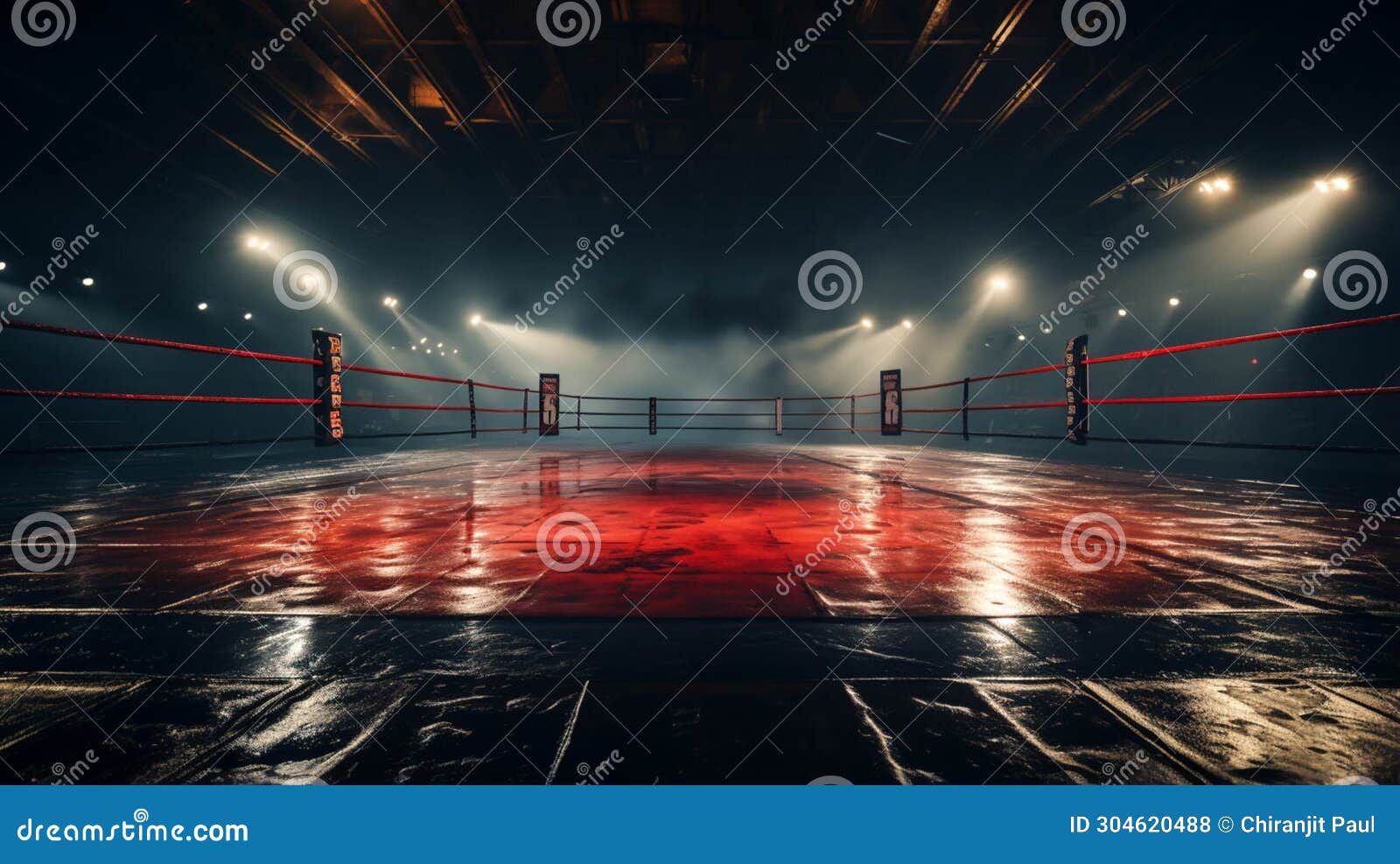 Closeup Aerial View of Boxing Ring Stock Photo - Image of competition ...