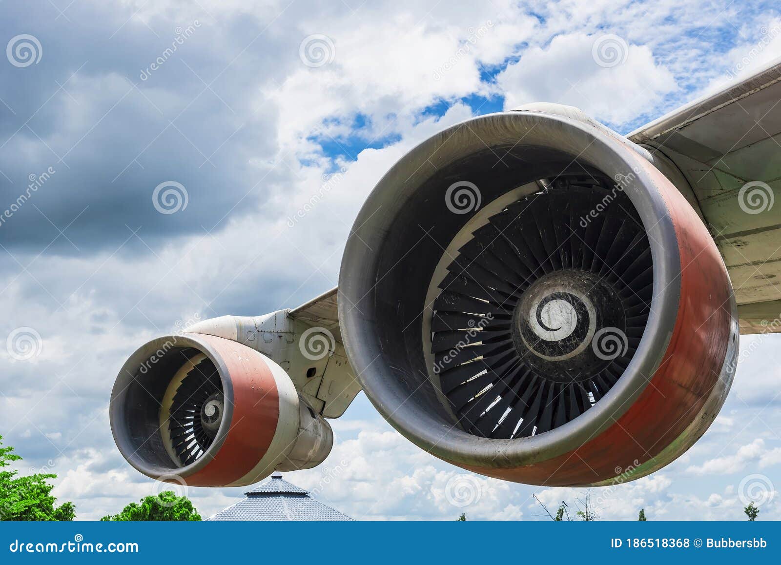 Closeup of an Airplane Turbine Front View at Thailand Stock Photo ...