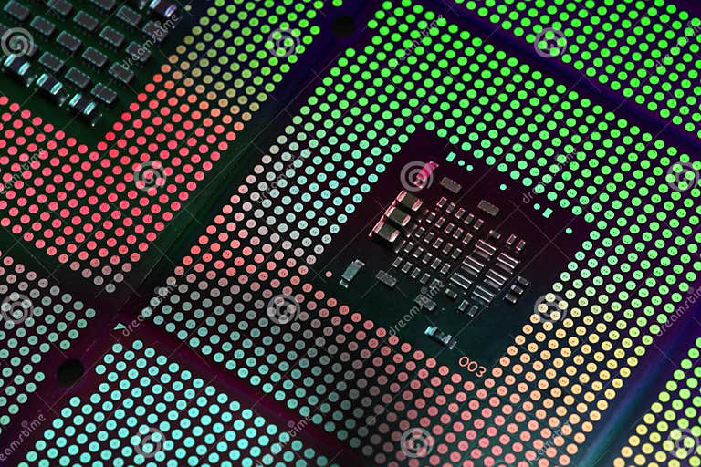 Closeup of Aligned CPU Computer Processor. Background Stock Image ...