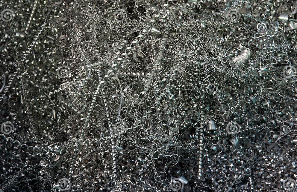 The Closeup of Aluminium Chips from Milling Machine Process Stock Image ...