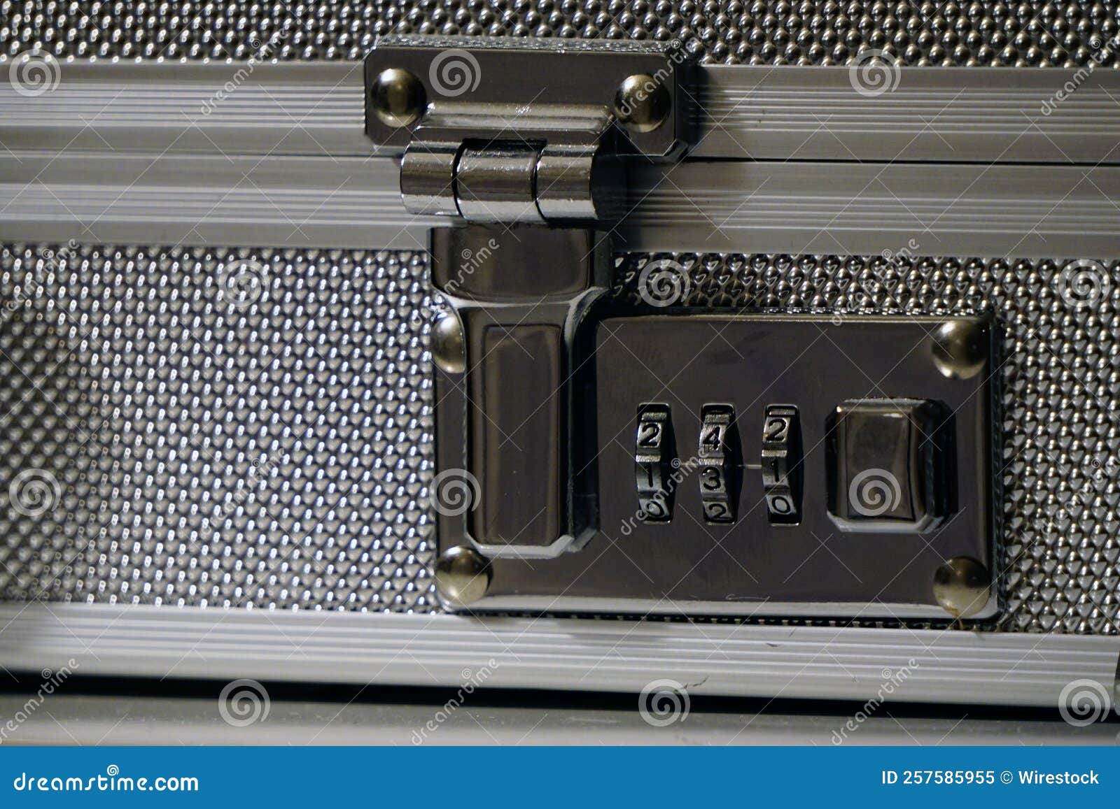 Closeup of an Aluminum Attache Case Lock Placed on a White Surface ...