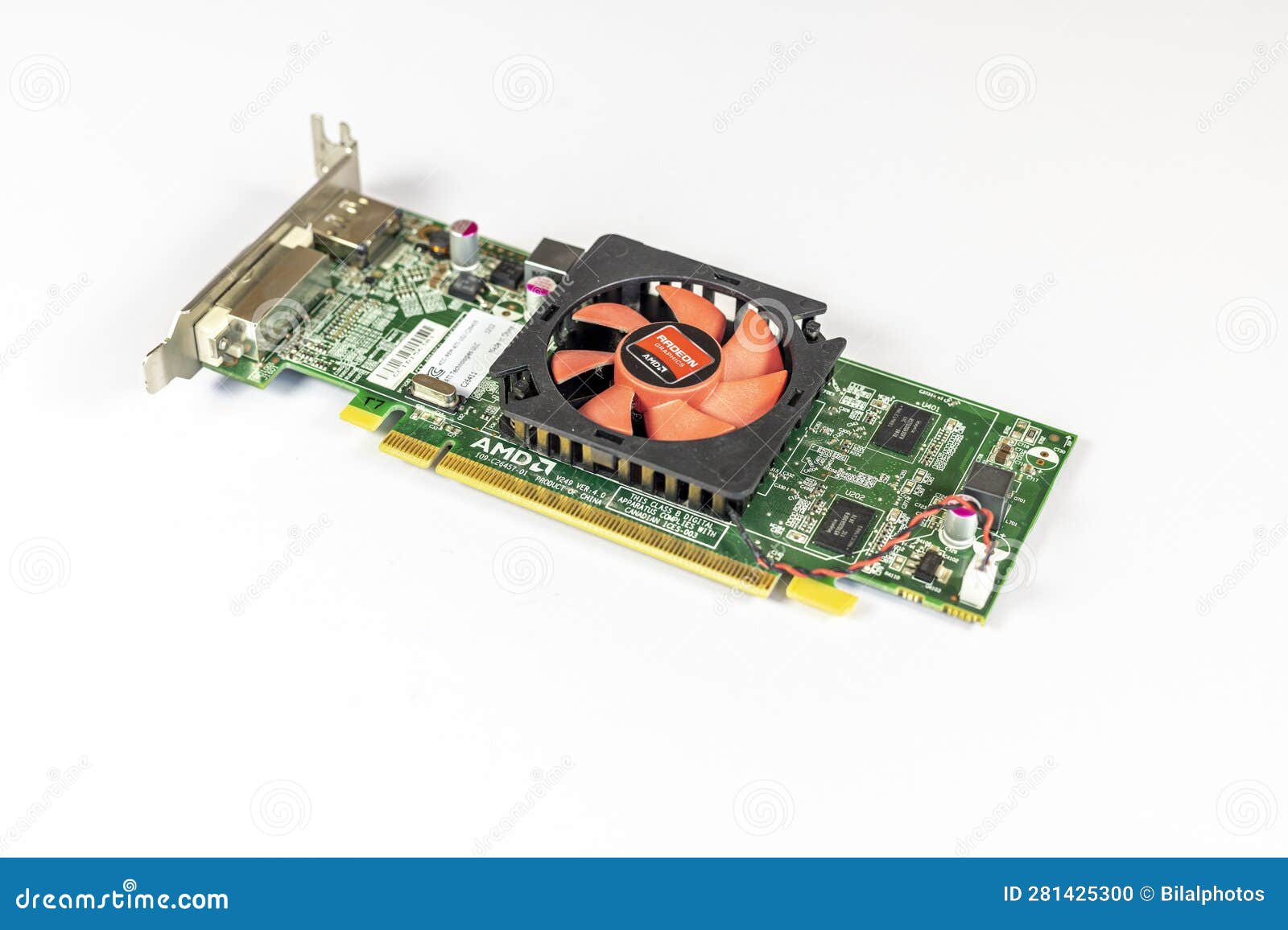 Closeup of AMD Radeon Graphics Card Isolated on White Background ...