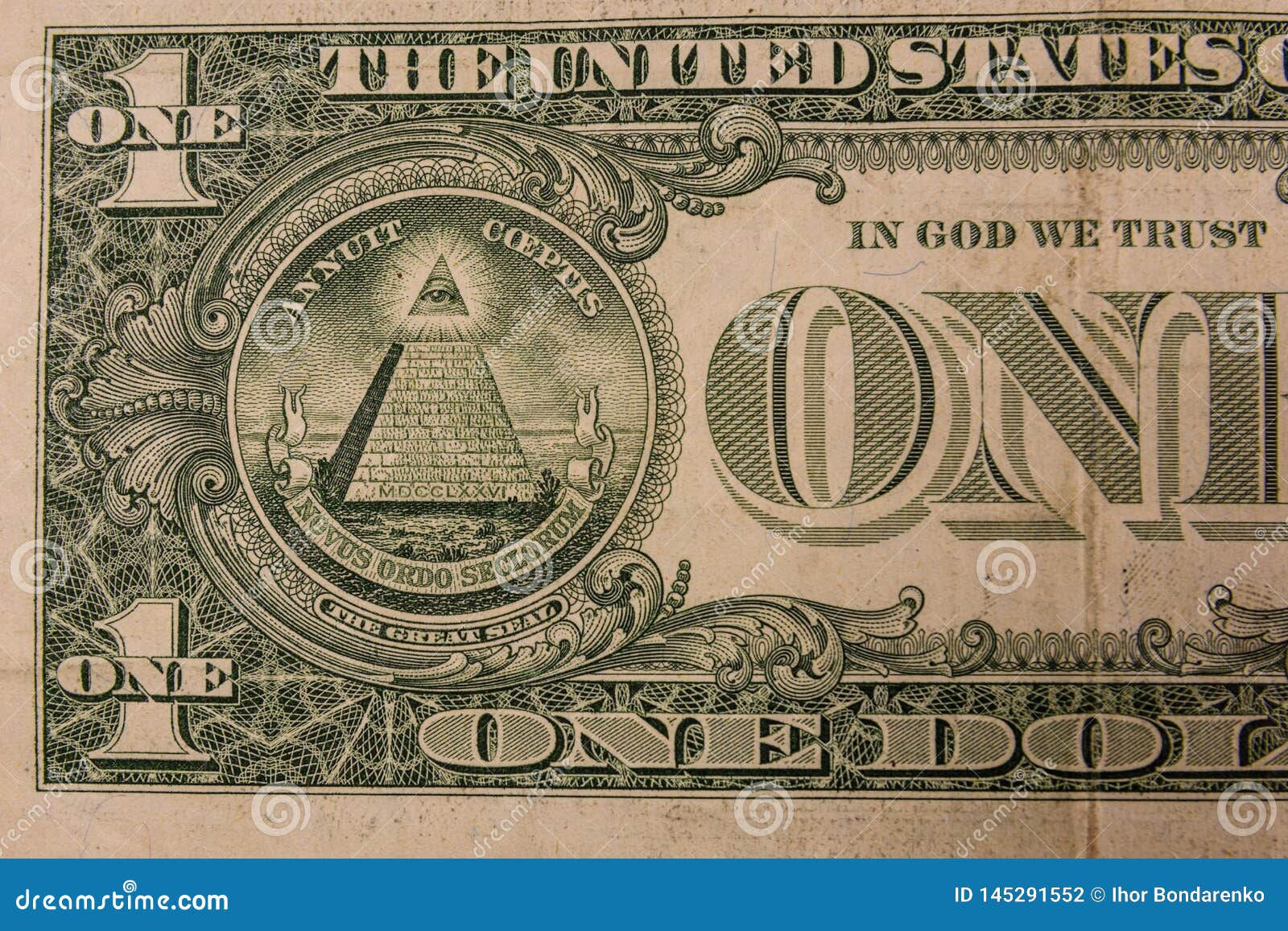 Closeup of American One Dollar Banknote Stock Photo - Image of commerce ...