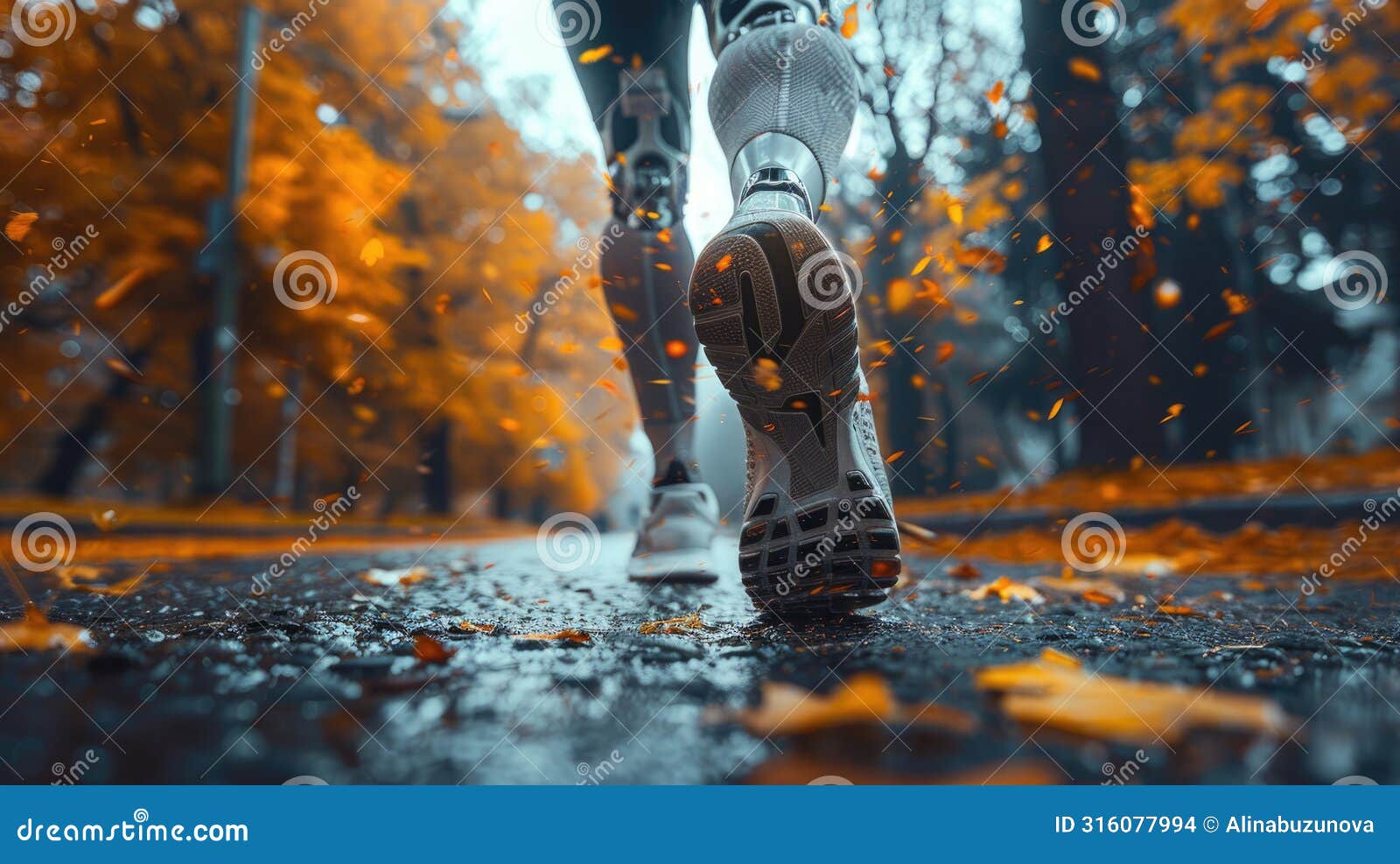 A Closeup of an Amputee Runner S Leg with Bionic Prosthetic, Showcasing ...