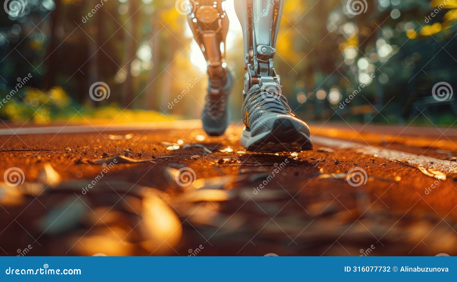 A Closeup of an Amputee Runner S Leg with Bionic Prosthetic, Showcasing ...