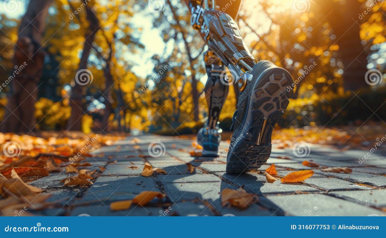 A Closeup of an Amputee Runner& X27;s Leg with Bionic Prosthetic ...