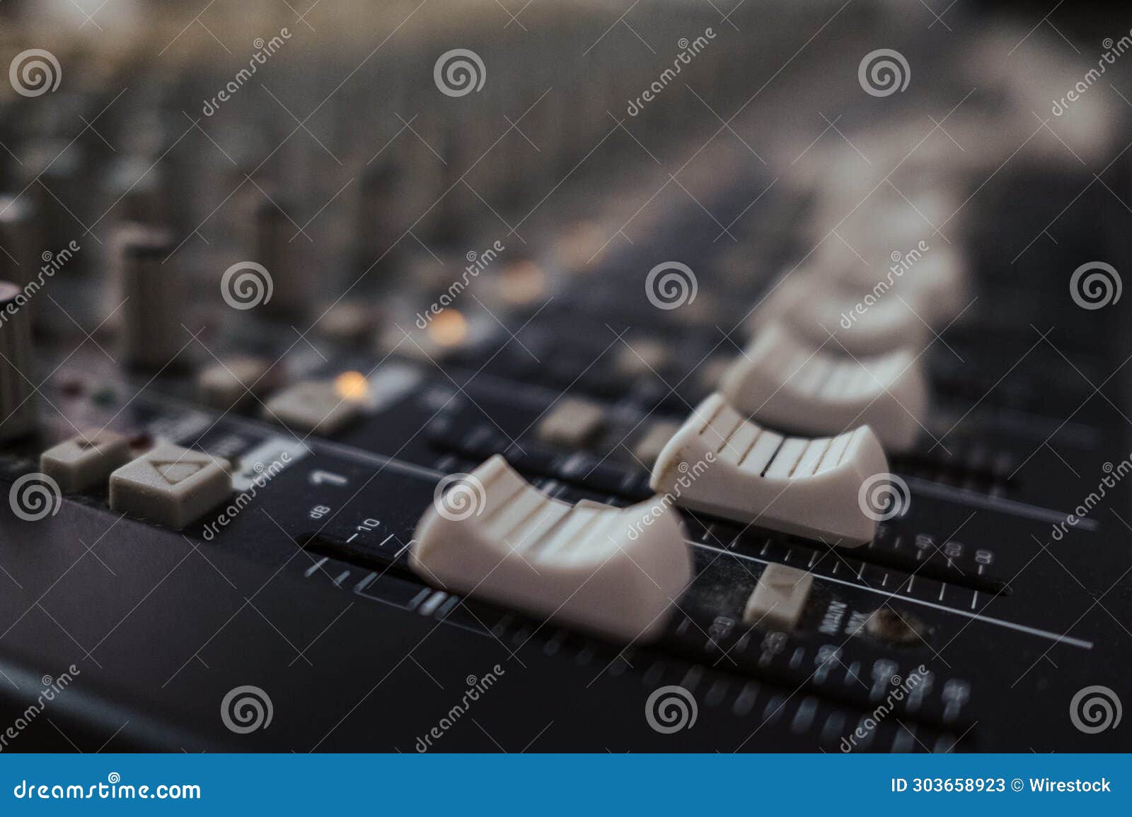 Closeup of an Analog Audio Mixer in a Studio Stock Image - Image of ...