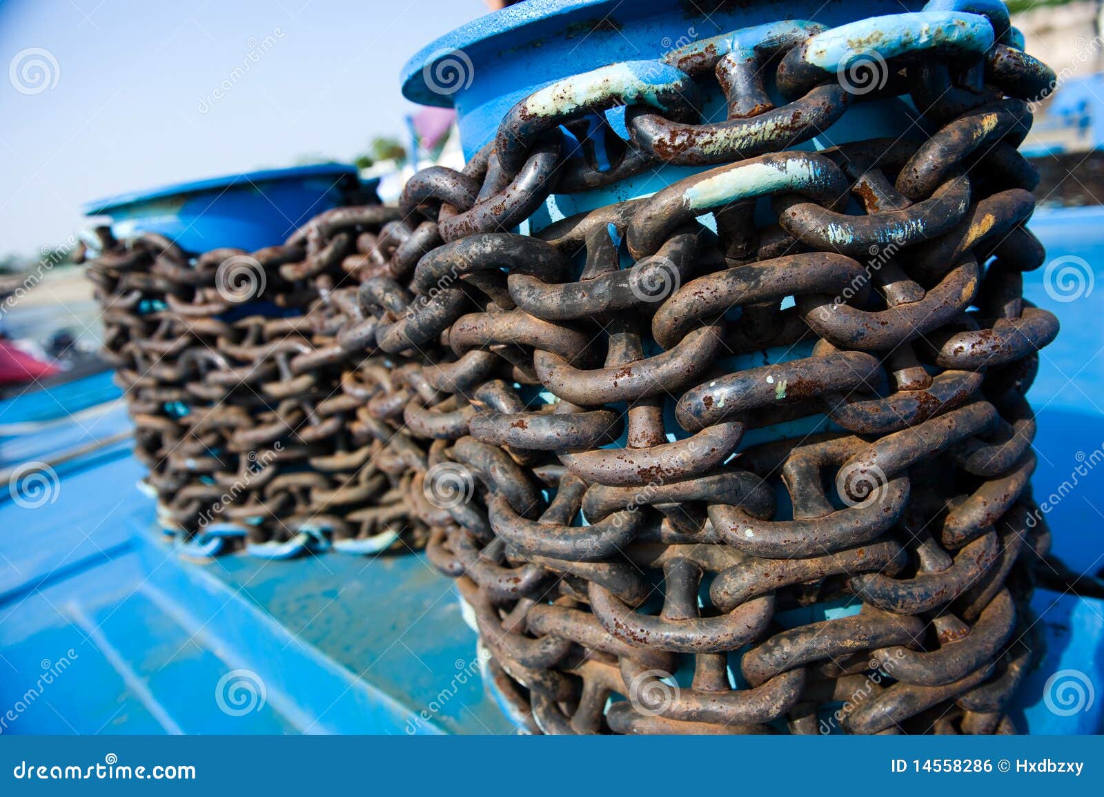 Closeup of anchor chain stock photo. Image of chain, join - 14558286