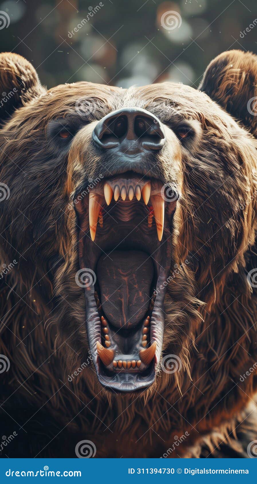 Closeup of a Angry Bear Showing Its Strength and Fangs Stock ...