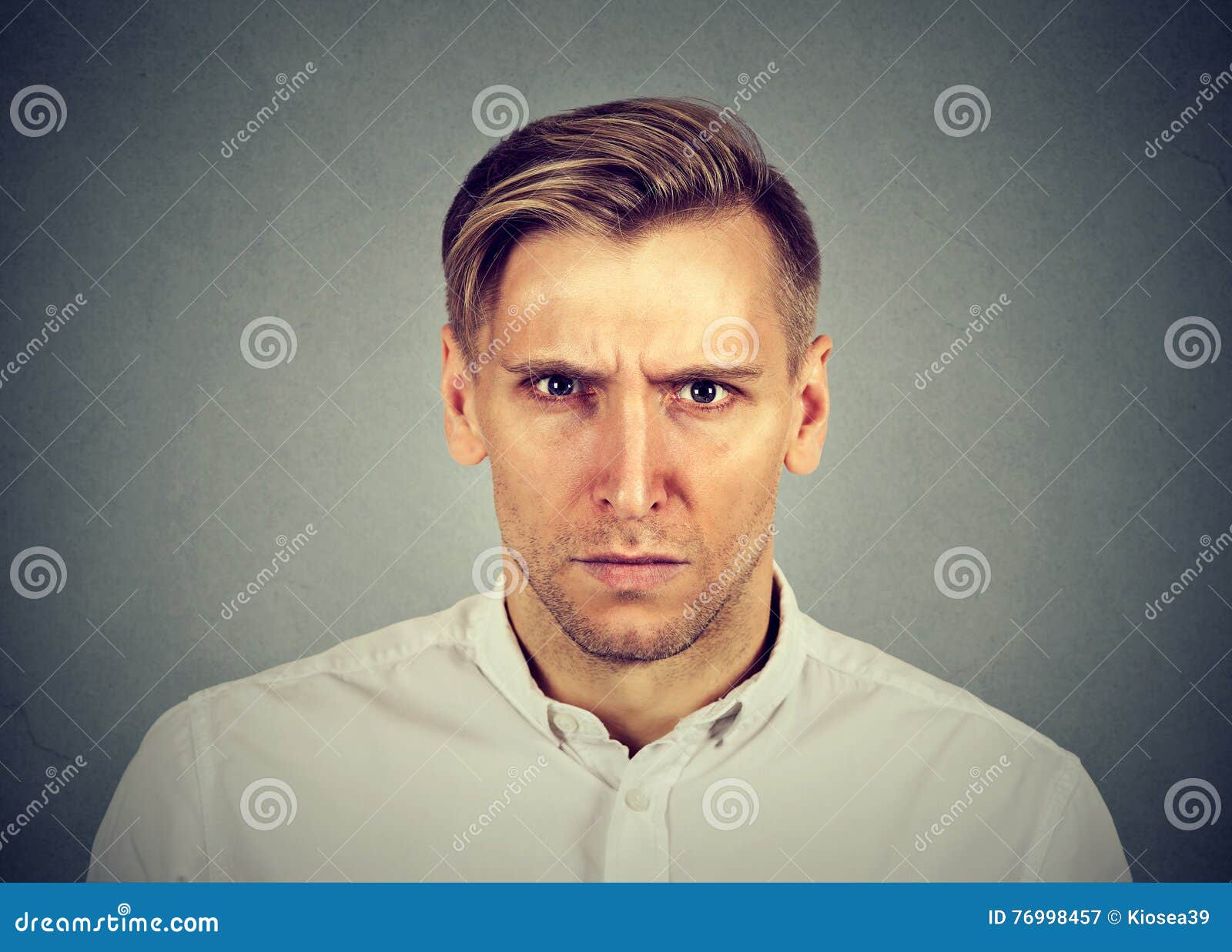 Closeup of an Angry Serious Man Stock Image - Image of stern, headshot ...