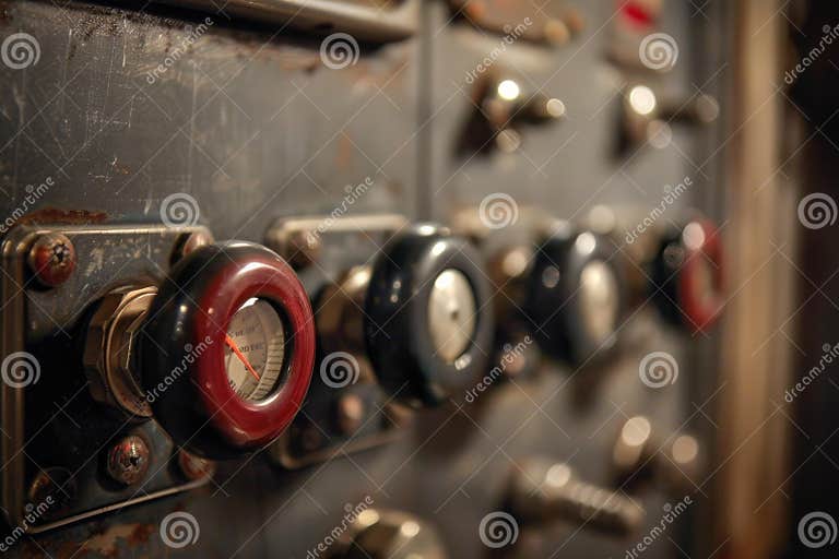 Vintage Electrical Panel with Gauges and Knobs Stock Image - Image of ...