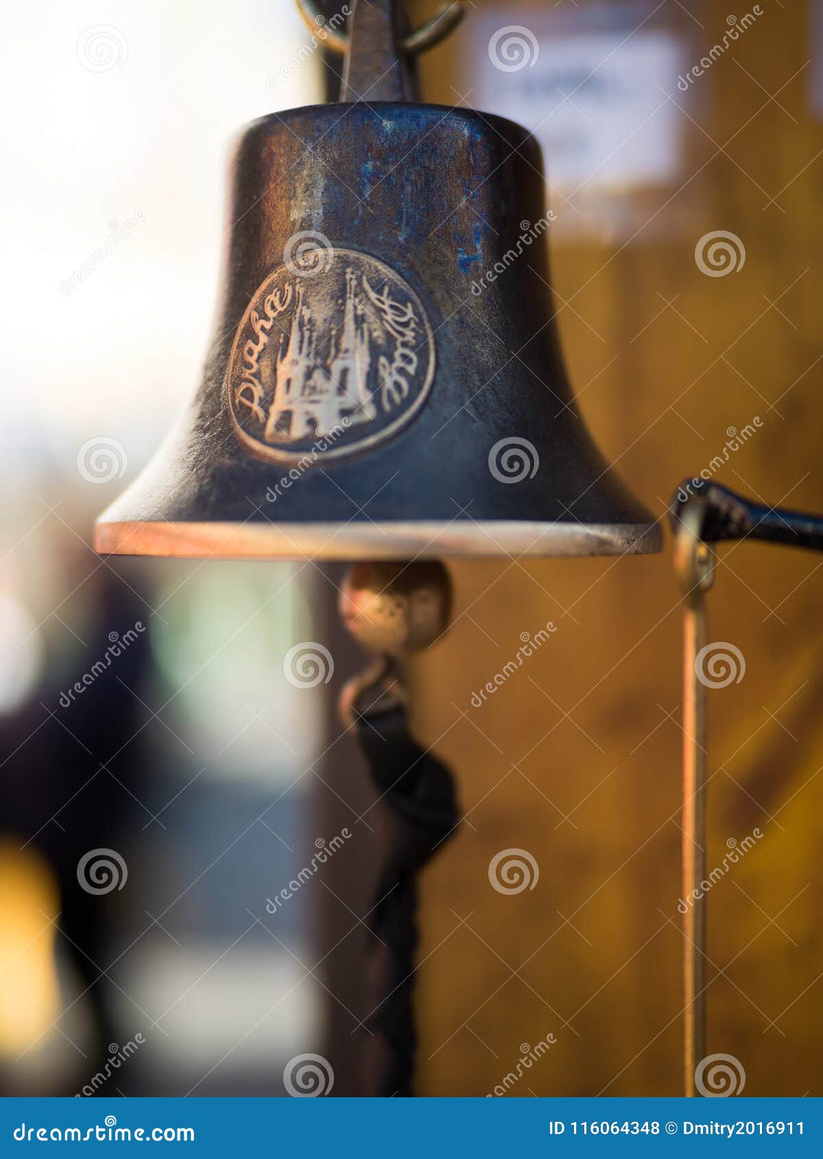 Closeup of Antique Rusty Bell on Stucco Wall Editorial Stock Photo ...