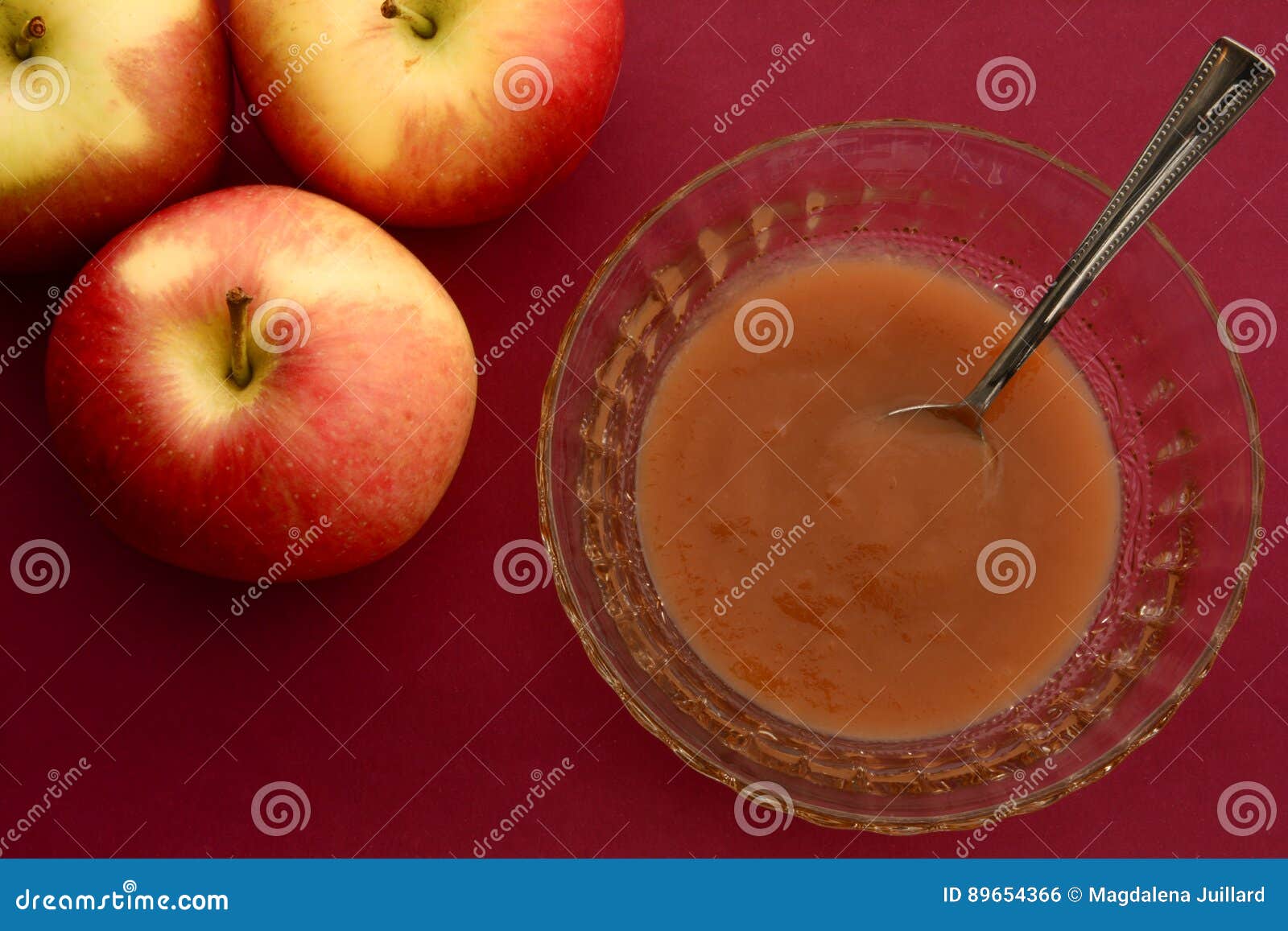 Closeup of Apples and Apple Compote Stock Photo - Image of organic ...