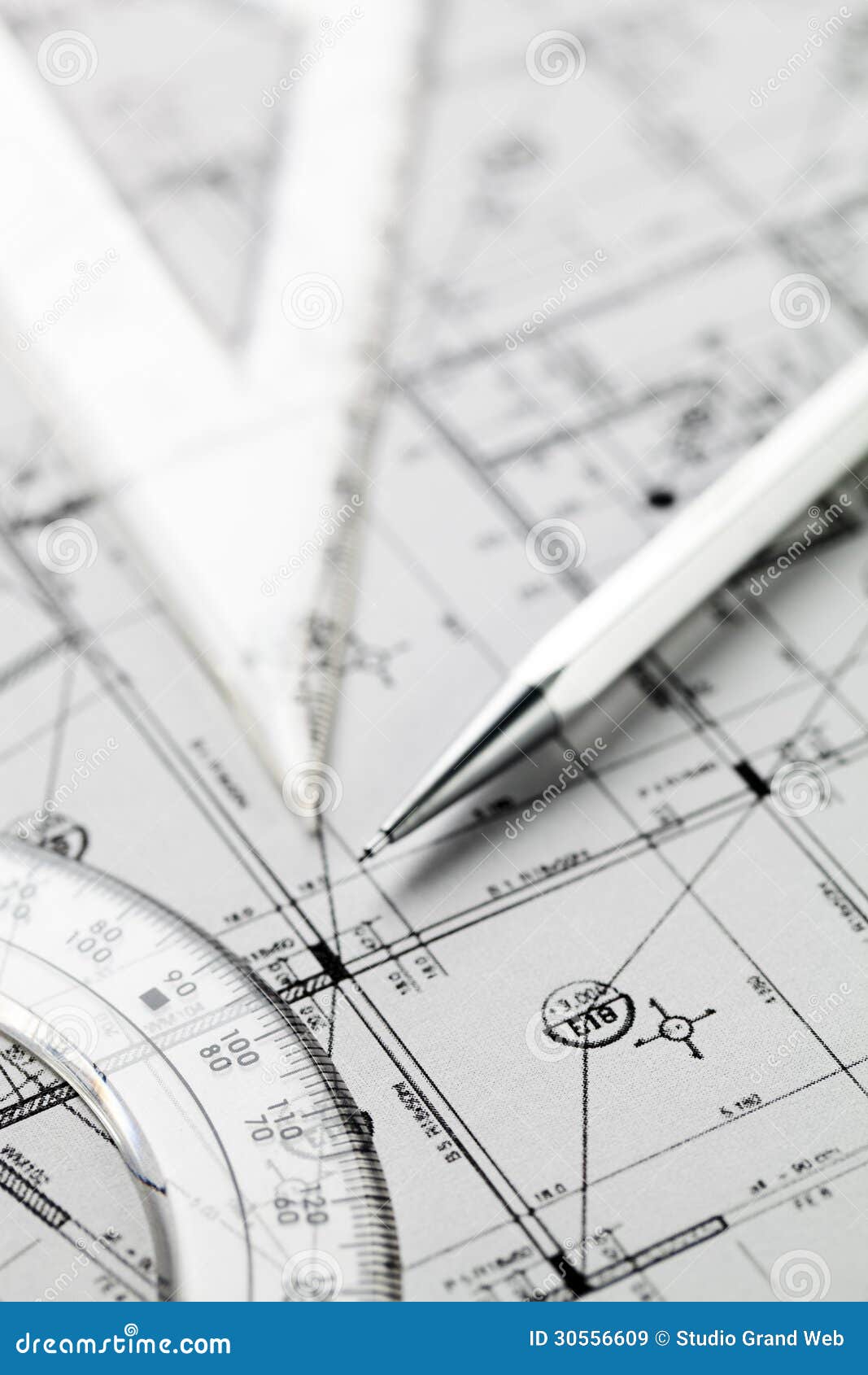 Closeup of Architect draft stock image. Image of entrepreneur - 30556609