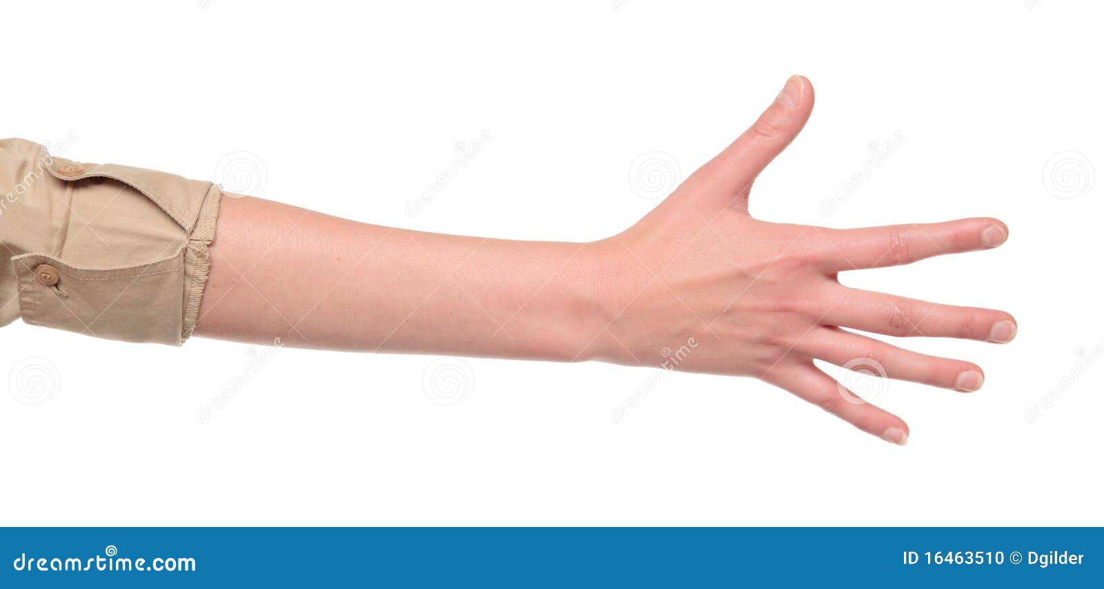 Closeup of Arm - Hand Making Number Five Sign. Stock Photo - Image of ...