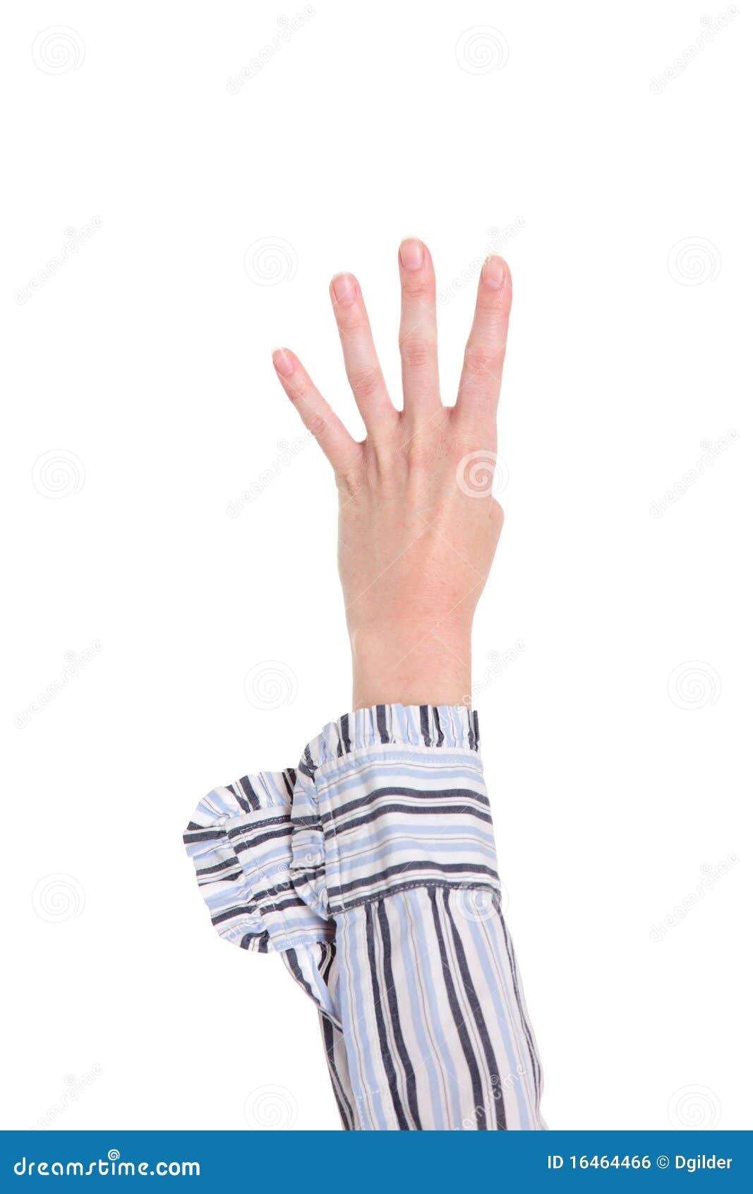 Closeup of Arm - Hand Making Number Four Sign. Stock Photo - Image of ...