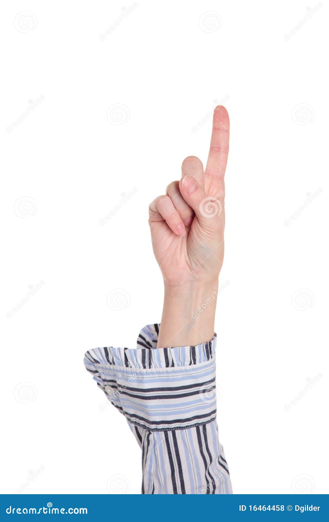 Closeup of Arm - Hand Making Number One Sign. Stock Photo - Image of ...