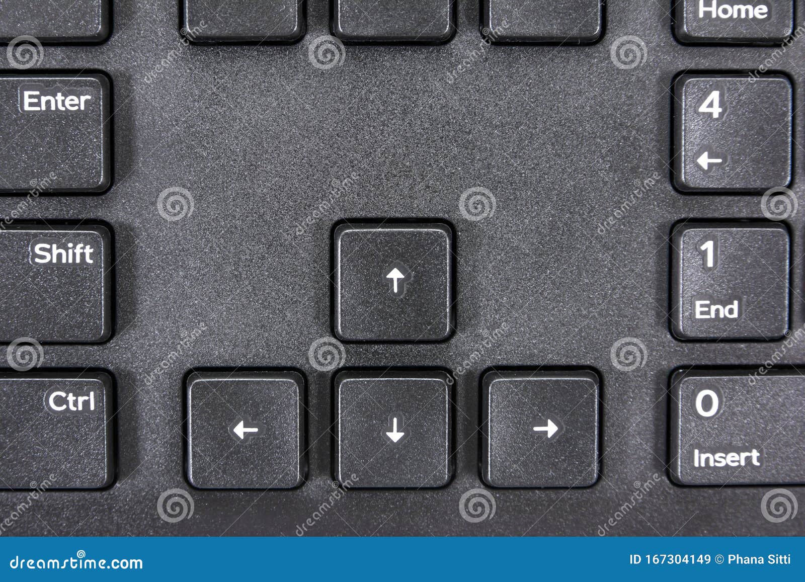 Closeup of Arrow Keys Button on Computer Keyboard Background with Other ...