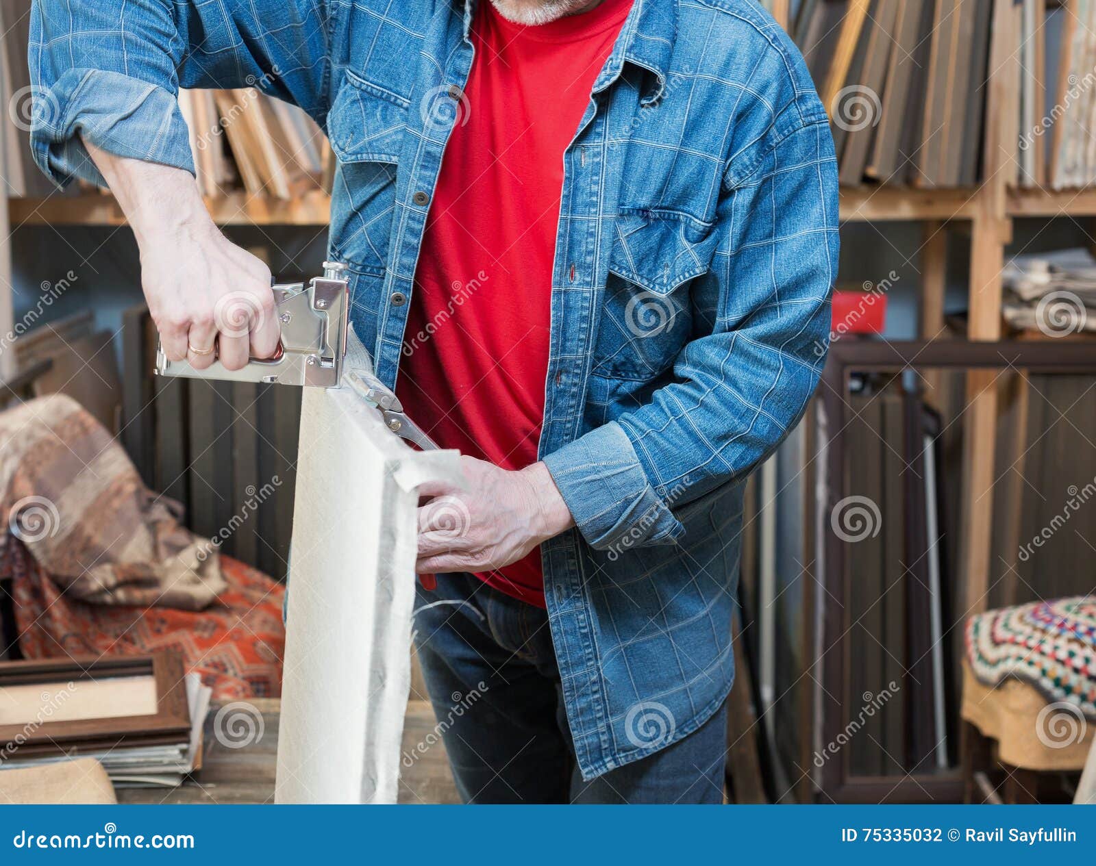 Closeup of an Artist S Hands Crafting Canvas Stock Photo - Image of ...