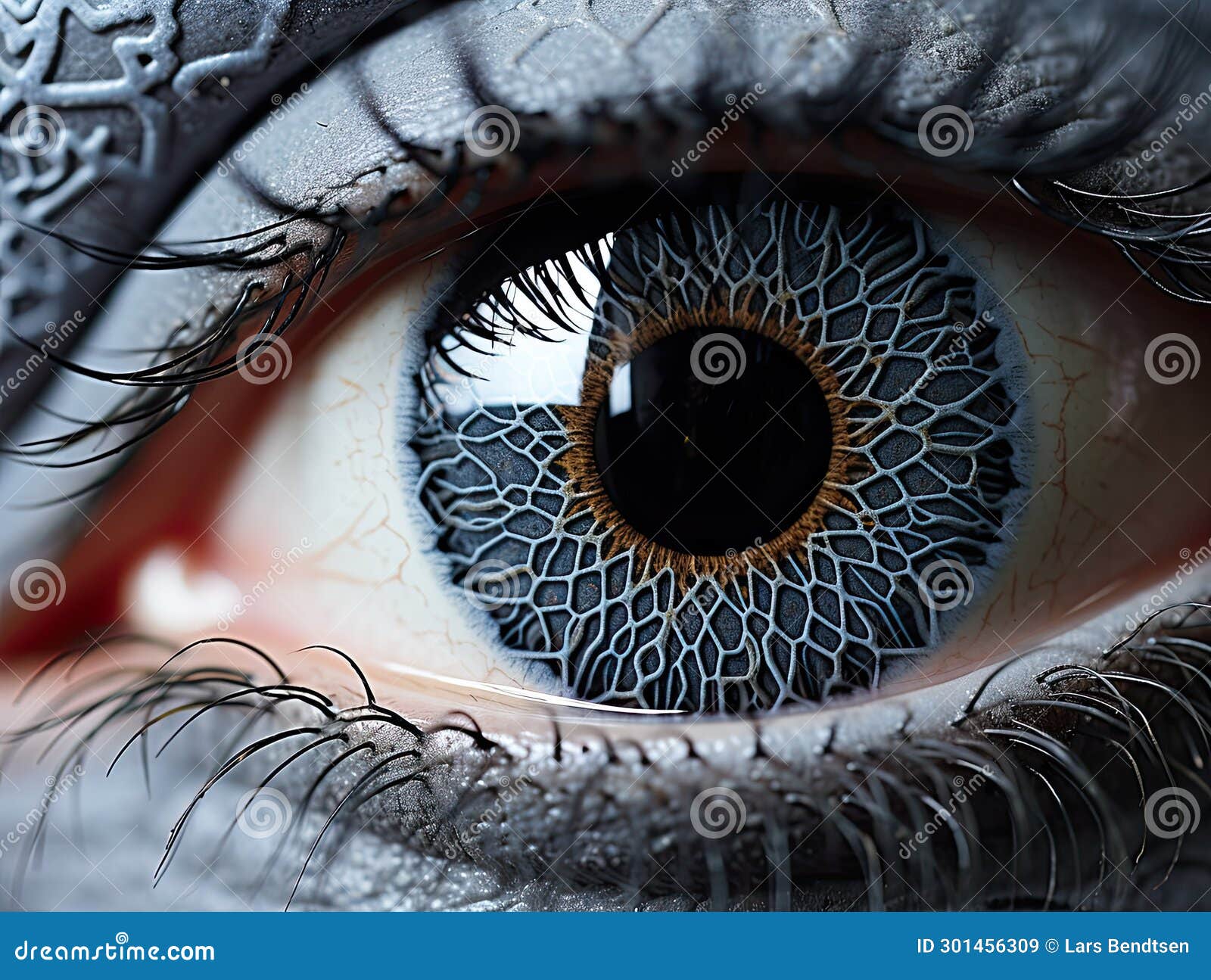 Closeup Ash Gray Eye with Concentric Circles - AI Generated Stock ...
