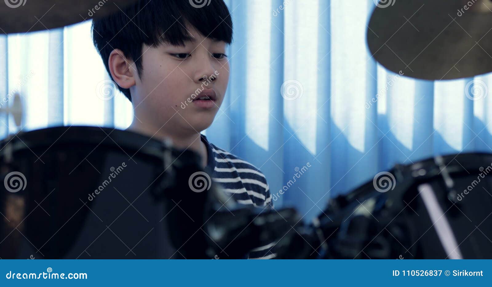 Closeup of Asian Child Drummer Practicing for a Performance Stock Video ...