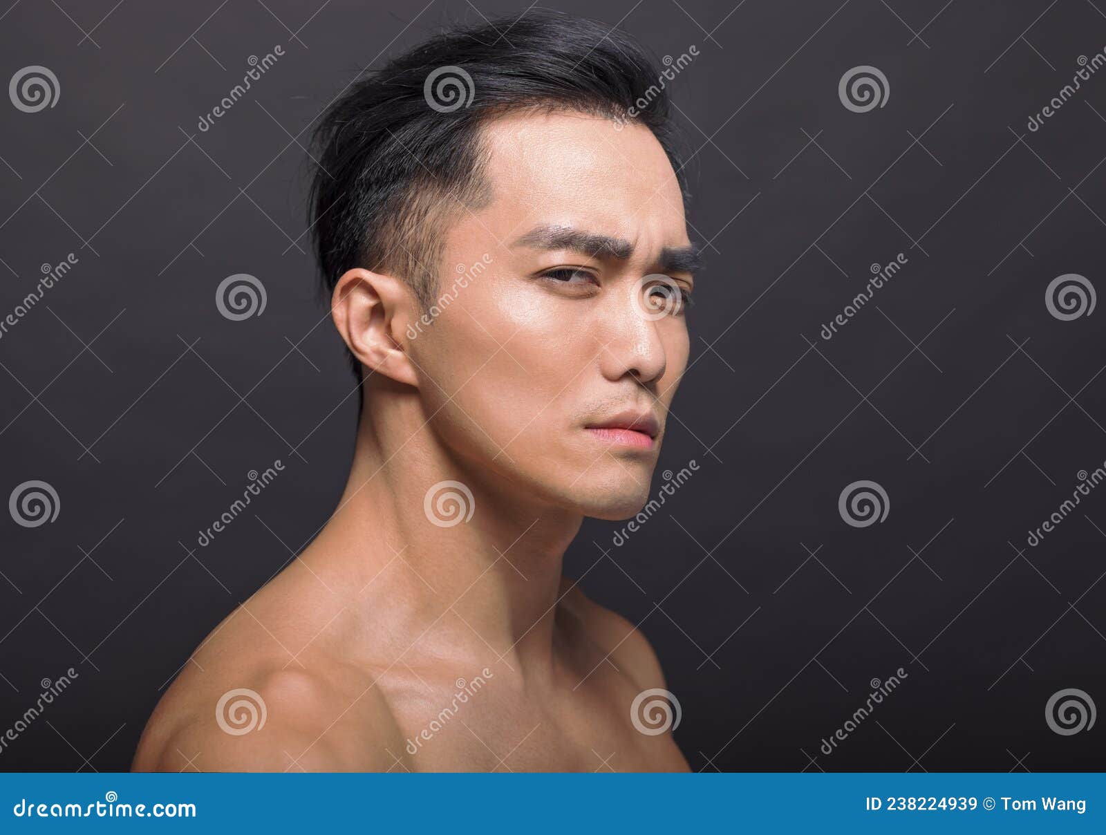 Closeup Asian Handsome Young Man Face Stock Image - Image of facial ...