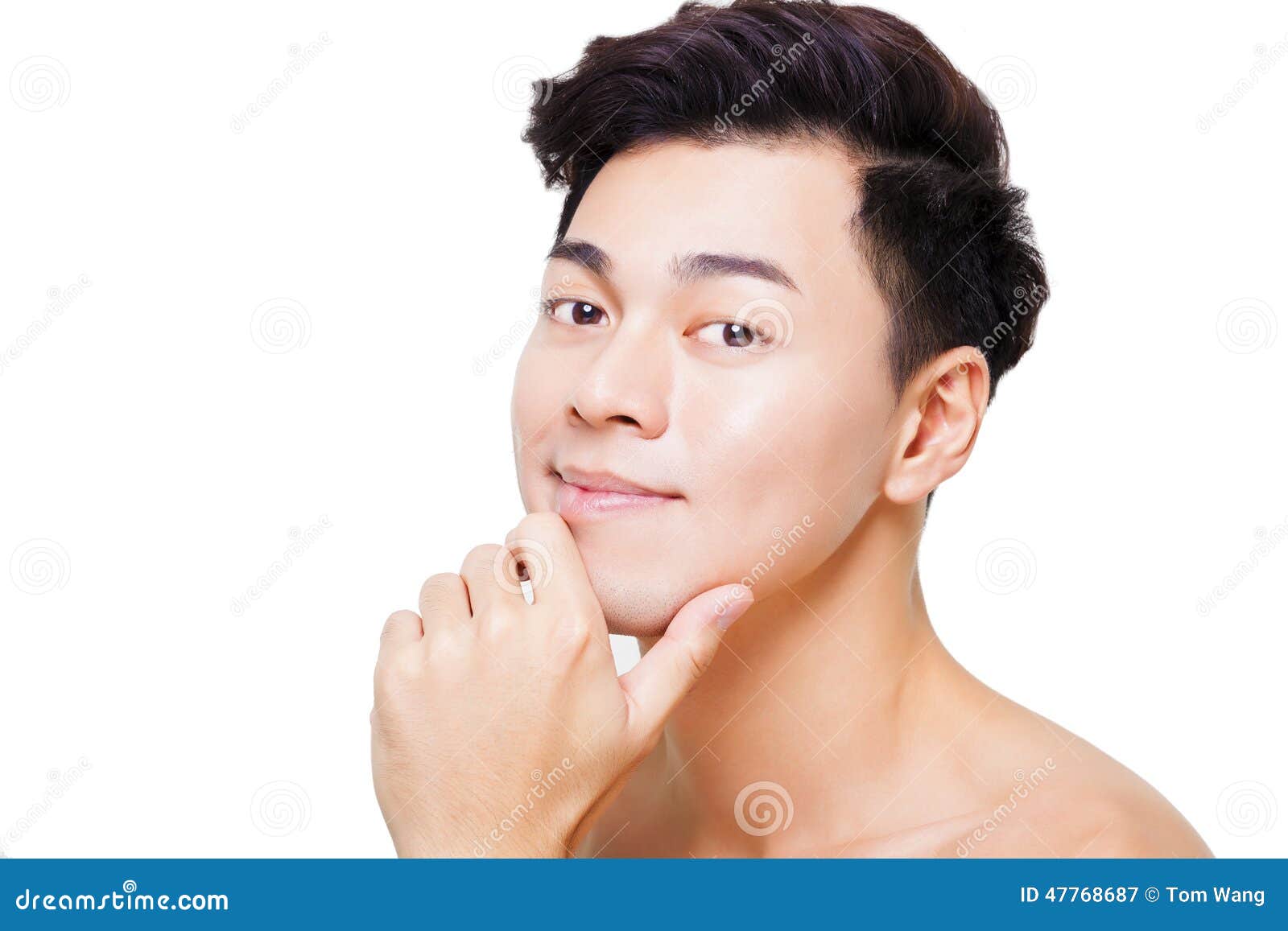 Closeup Asian Young Man Face Stock Image - Image of attractive ...