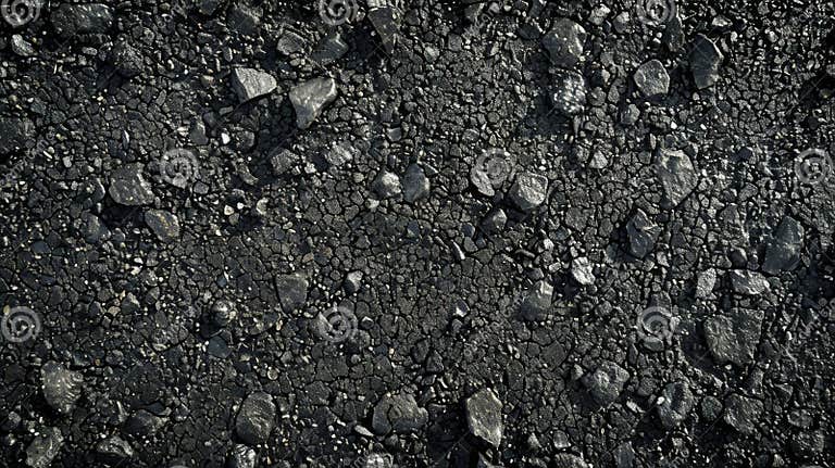 A Closeup of the Asphalt Material Featuring a Smooth and Dark Textured ...