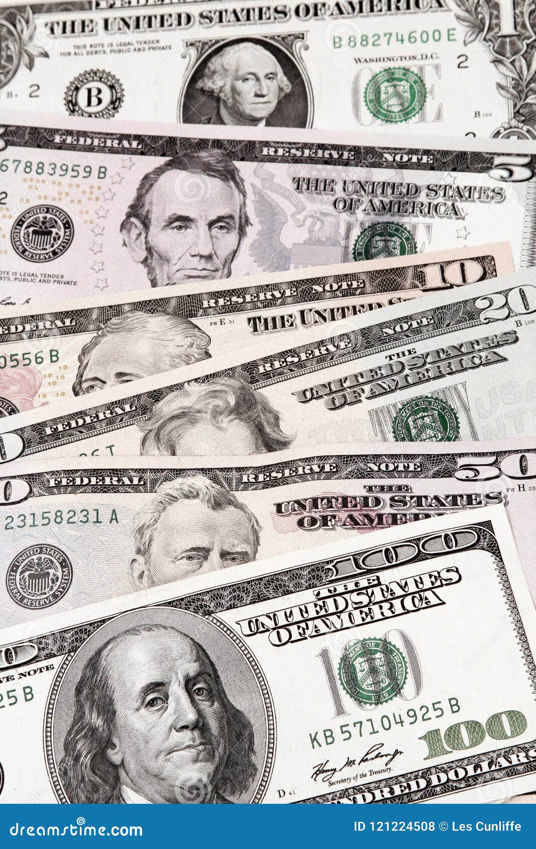 American banknotes stock photo. Image of banknote, dollars - 121224508
