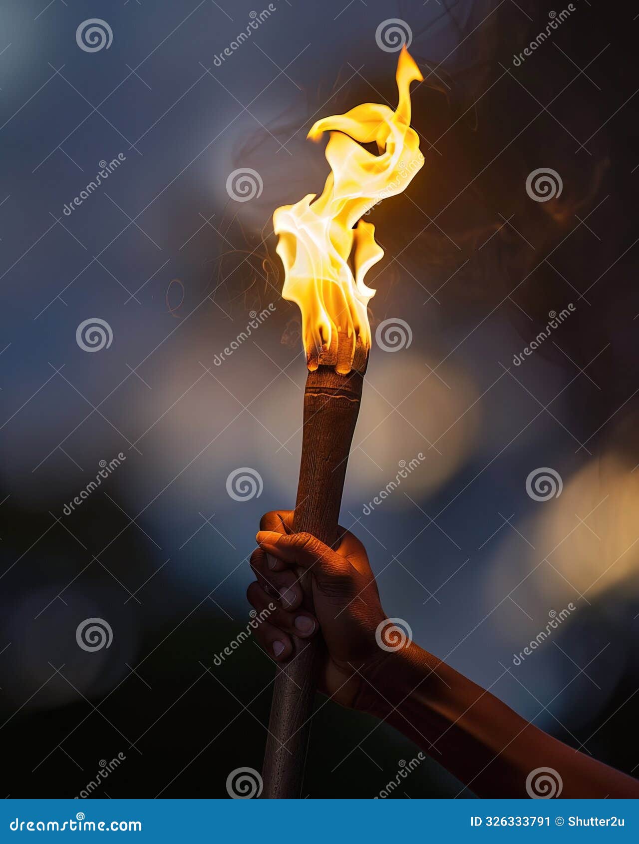 Closeup of an Athletes Hand Passing the Torch with Flame Symbolizing ...