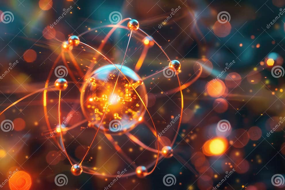 Closeup of an Atom in a Chemical Bonding Process Stock Illustration ...
