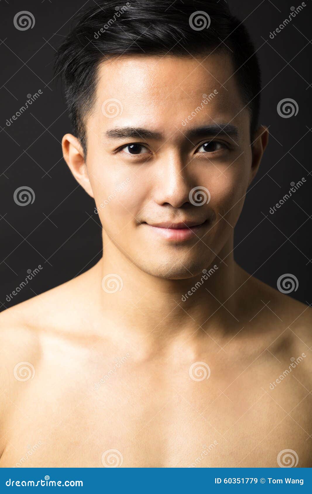 Closeup Attractive Young Man Face Stock Image - Image of black, chest ...