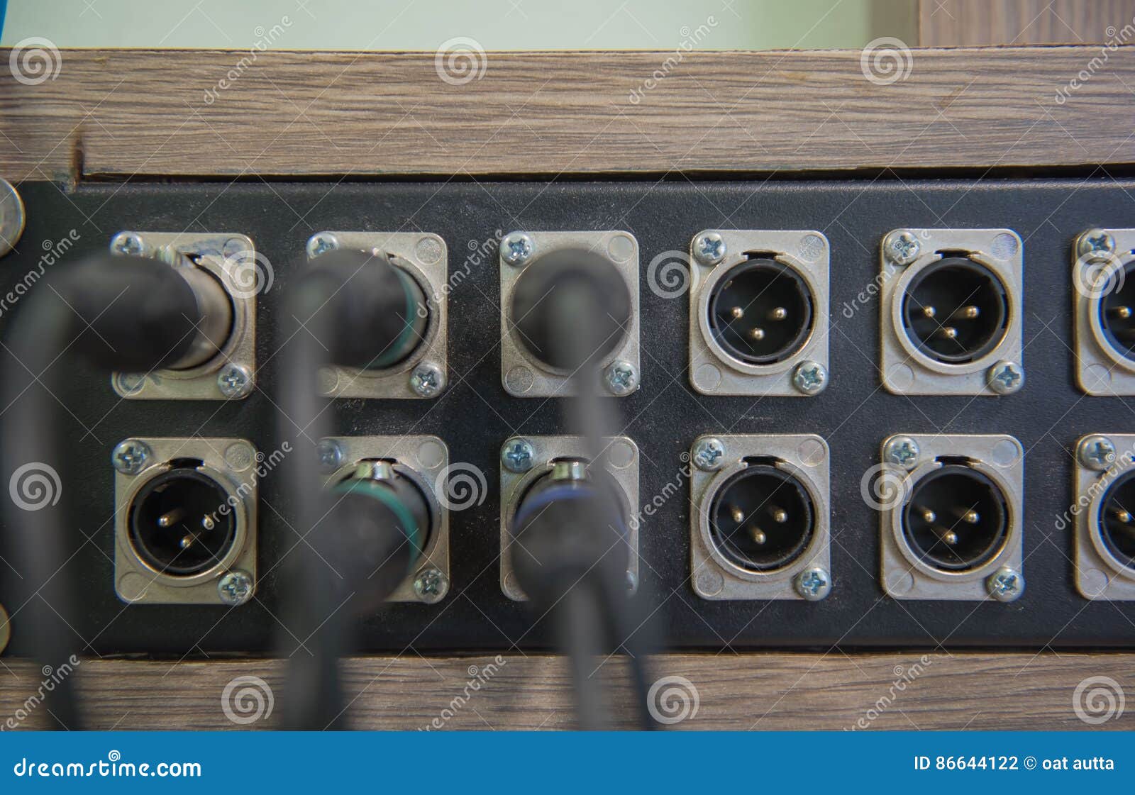 Closeup Audio Cable , Amplifier or Mixer. Music Equipment. Stock Photo ...