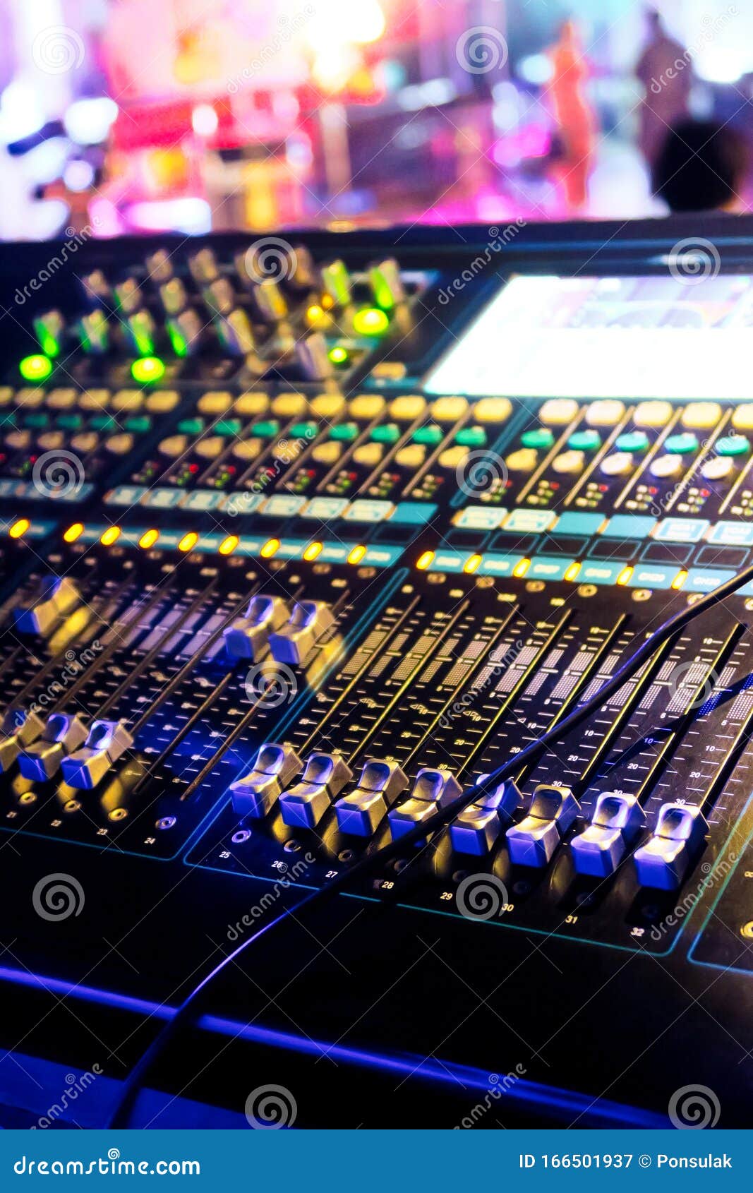 Audio mixing control panel stock image. Image of audio - 166501937