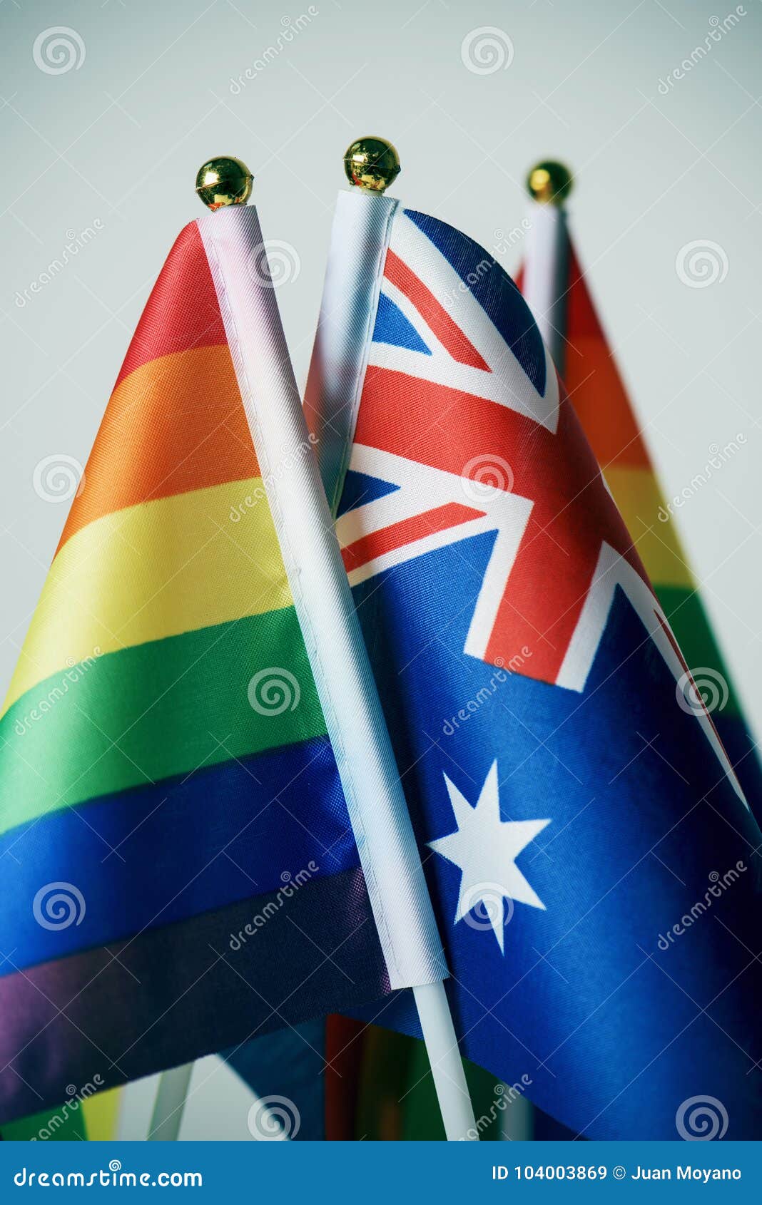 Australian and Rainbow Flags Stock Image - Image of freedom, flag ...