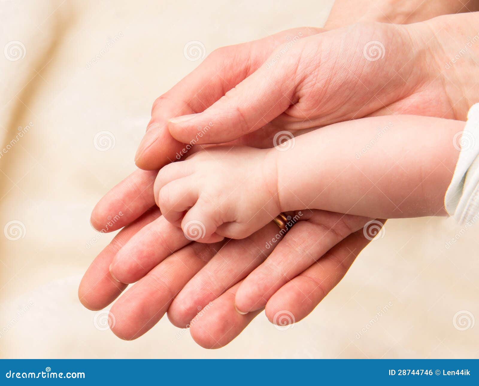 Closeup of Baby Hand into Parents Hands Stock Photo - Image of love ...