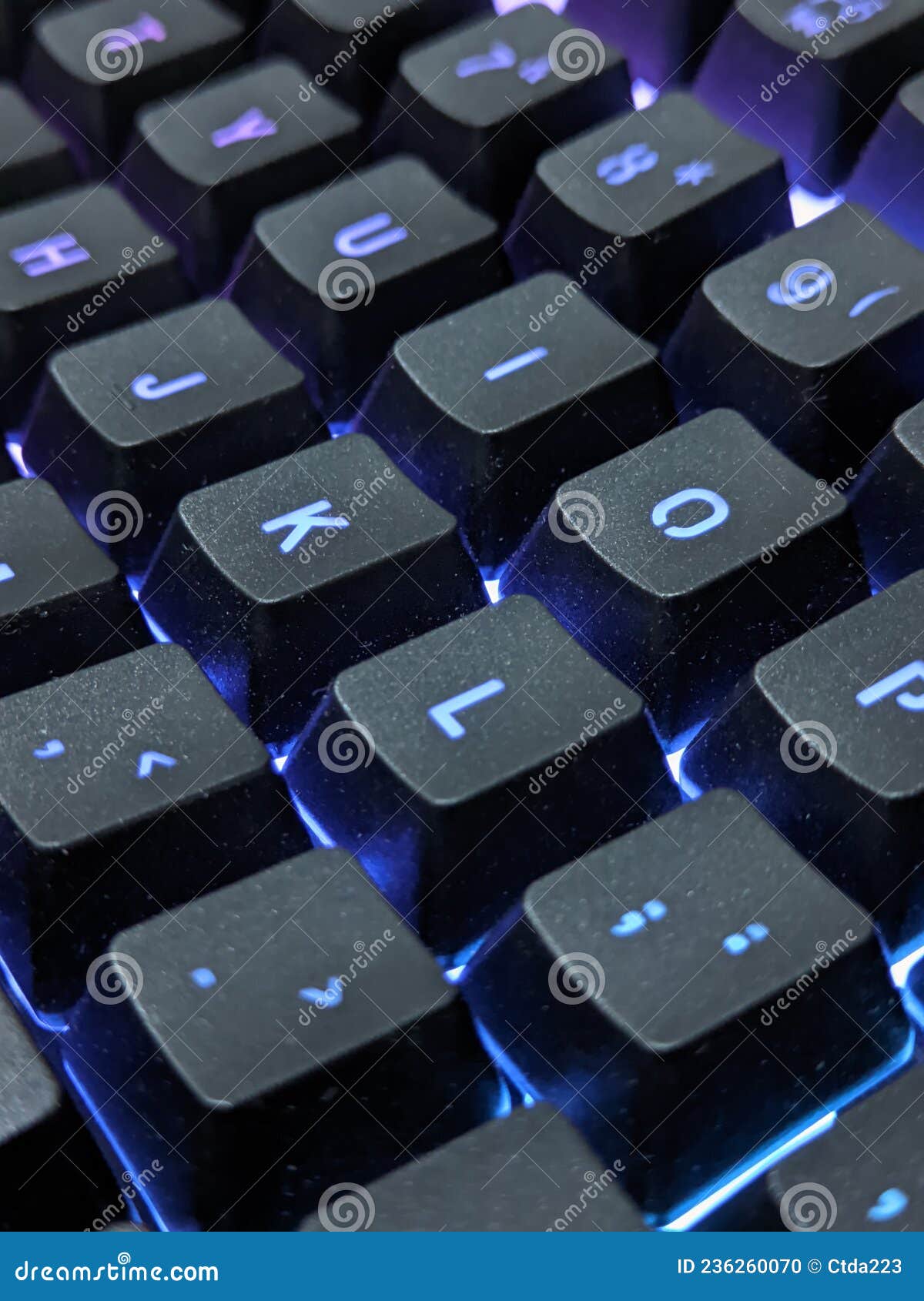 Closeup on Back Lights Keyboard Stock Photo - Image of backlit, light ...